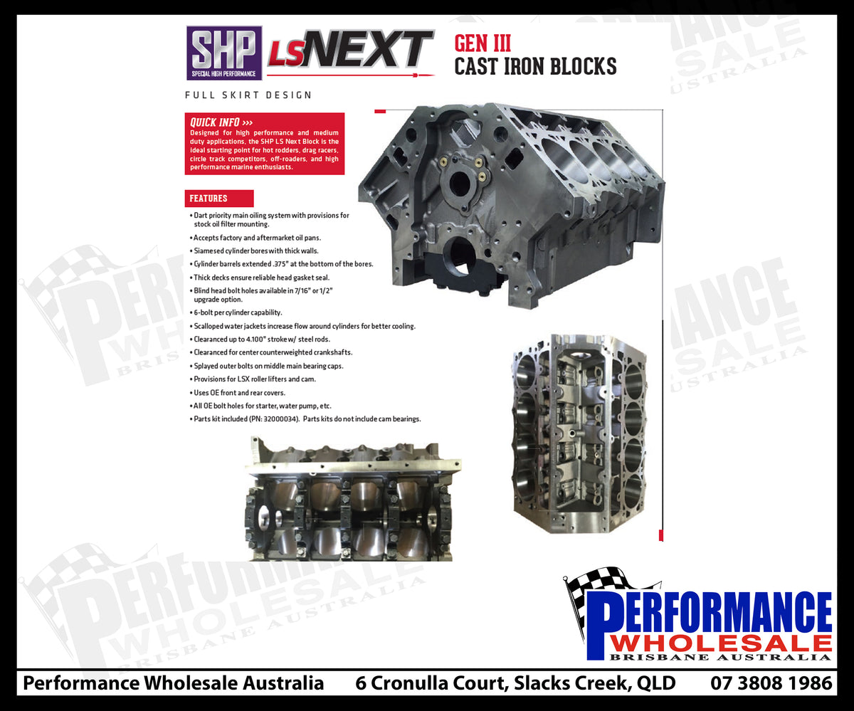 Dart LS NEXT Chevrolet LS Gen III Iron Block – 4.000-4.125 In. Bore, 9 ...