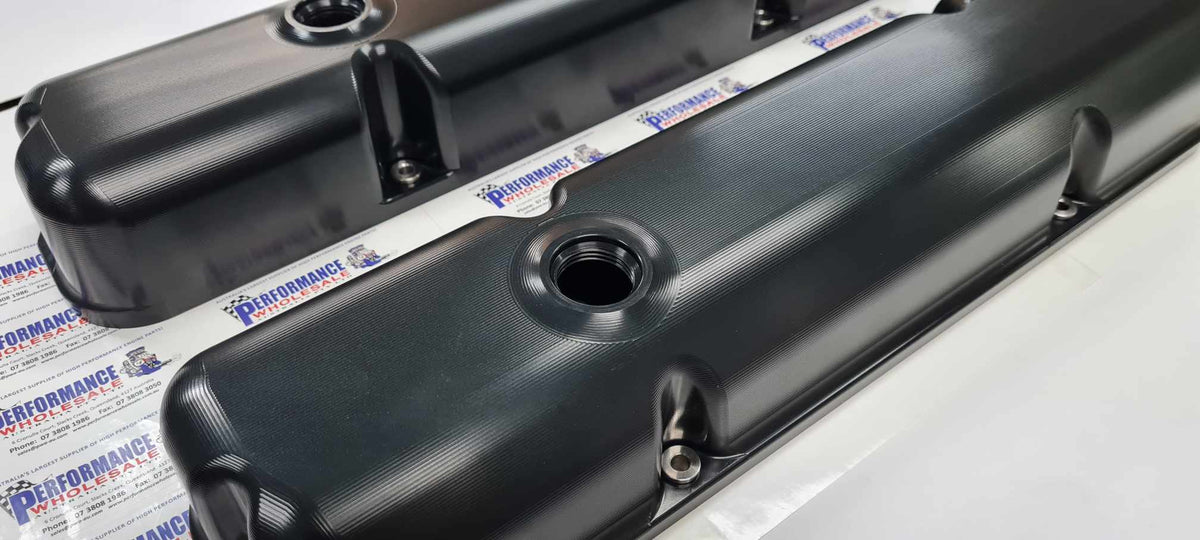 PWW Billet Valve Covers Anodised Black Suit Holden V8 EFI Heads ~ -12 ...