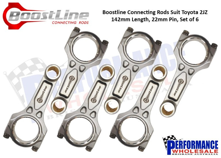 Wiseco Boostline Connecting Rods Suit Toyota 2JZ, 142mm Length, 22mm P ...