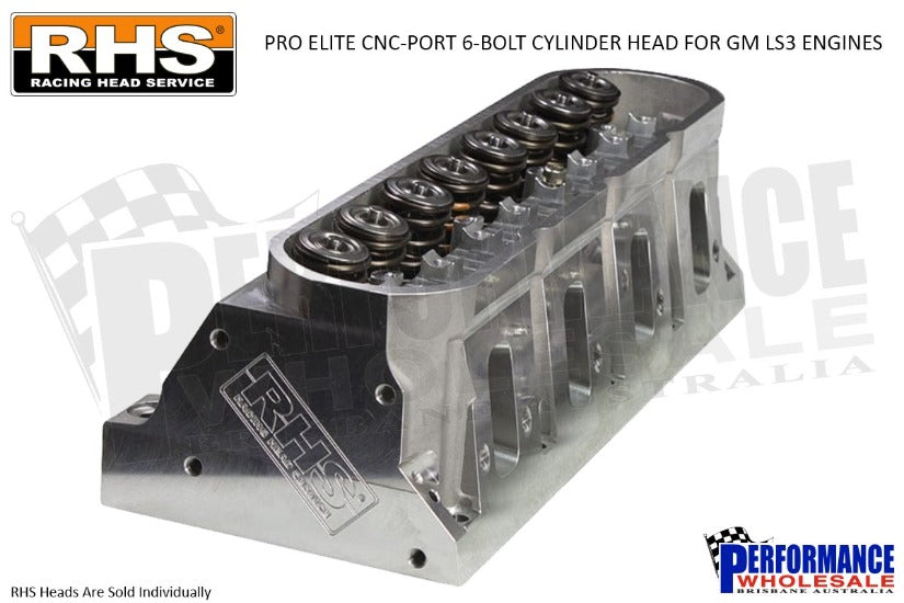 RHS Pro Elite GM LS3 CNC Port 6-Bolt Aluminium Cylinder Head 263cc Run ...