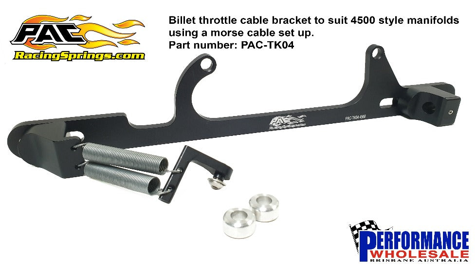 PAC Billet Throttle Cable Bracket Suit 4500 Dominator Using Morse Cabl ...